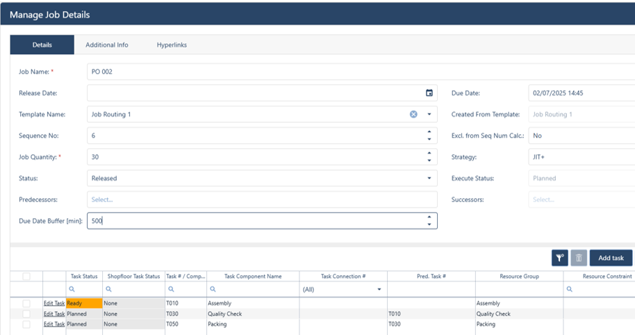 Extended functionality on JIT scheduling & accessible tooltips
