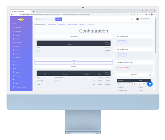 From quote to production order - DashQ provides interface to jpi